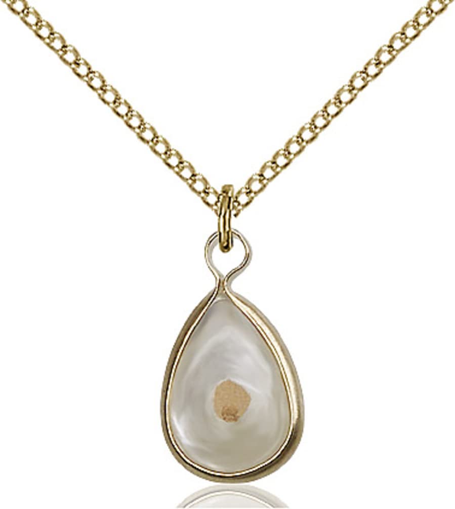 Bonyak Jewelry 14k Yellow Gold-Filled Mustard Seed Pendant, Size 5/8 x 3/8 inches - Catholic Inspirations