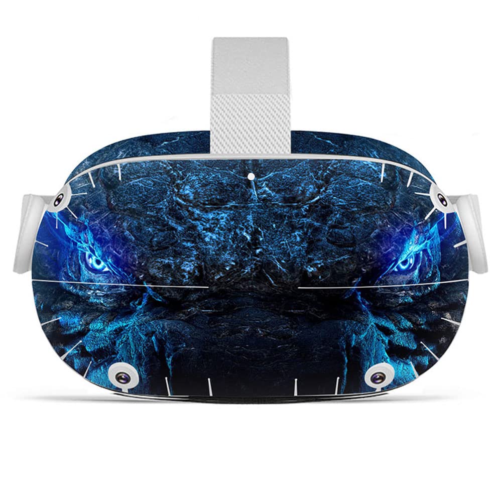 CENSTEEL Oculus Quest 2 VR Headset and Controller Skin, Vinyl Decal Sticker for VR Headset and Controller, Virtual Reality Protective Accessories - Blue Dragon