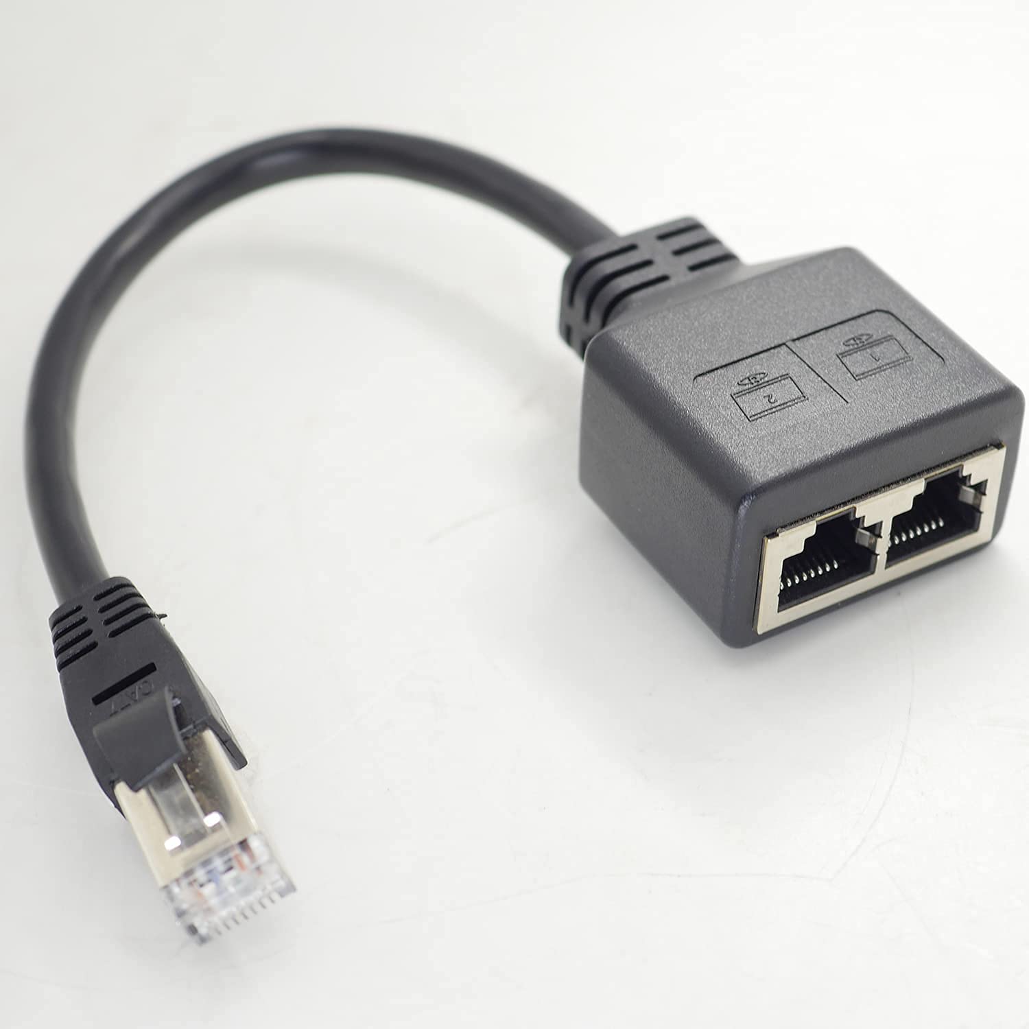 LYMGS RJ45 Ethernet Cable Splitter Network Adapter, NOT Router, 1 Male to 2 Female LAN Ethernet LAN Network Extension Splitter Cable 8-Pin Adaptor with 145mm Line