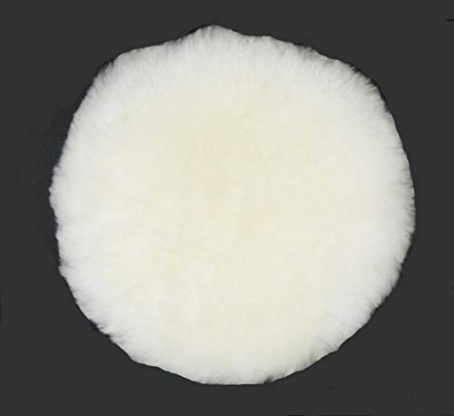 INZOEY Sheepskin Wool Polishing Pad 3 Inches Soft Buffing Pads with Hook and Loop Back Wool Cutting Pad for Car, Furniture, Glass and So On (Pack of 10)