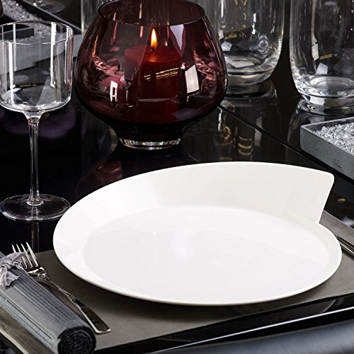 Villeroy & Boch New Wave Large Round Dinner Plate, 11.75 in, Premium Porcelain, White