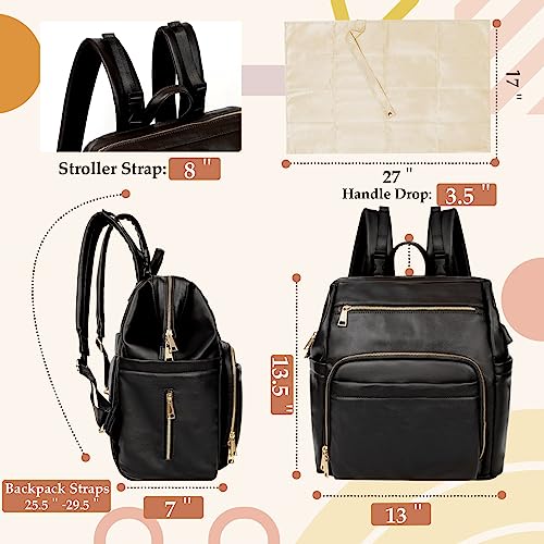 Omanmoli Diaper Bag Backpack Leather Diaper Bag Backpack Baby Bag Small Diaper Bag Mini Diaper Bag Tote