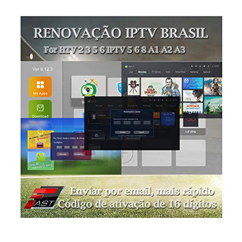iptv Brazil Renew for a.2 a.3 h.tv 3 5 6 IP-TV 5 6 8 Renewal Código de ativação