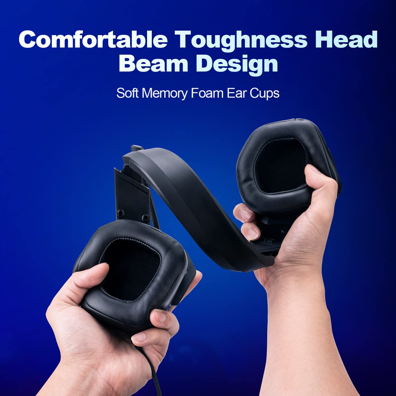 Bluedee Gaming Headsets for PS5 PS4 Xbox Switch, Noise Cancelling Over Ear Headphones with Mic, Bass Surround, Soft Memory Earmuffs for Laptop PC Mac
