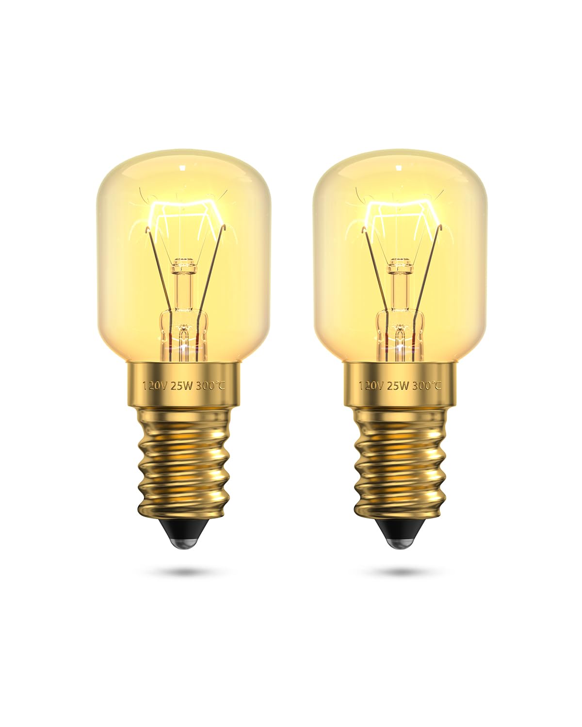 DoRight 25 Watt Oven Light Bulb,E14 T25 300℃ High Temp Appliance Light Bulbs Replacement for Oven, Refrigerator, Microwave,Wax Warmer,120V Clear, Dimmable,2-Pack
