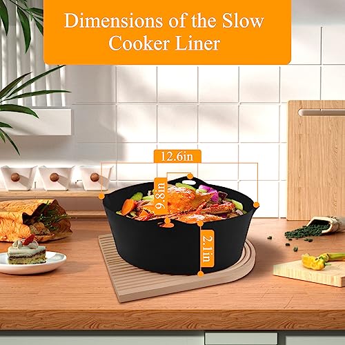 Silicone Slow Cooker Liners For 7-8 Quart Crock Pot,Reusable Leakproof Bpa Free Crockpots Accessories For Oval Crockpots