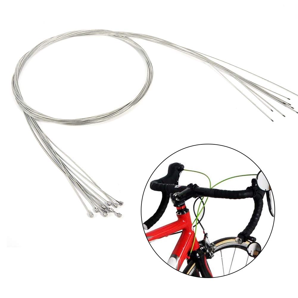 CHICIRIS Bike Derailleur Cable, Silver Cable Strong Slick Cable Practical Cable, for Speed Control System of Mountain Bike Road Bike City Bikes Folding Bike