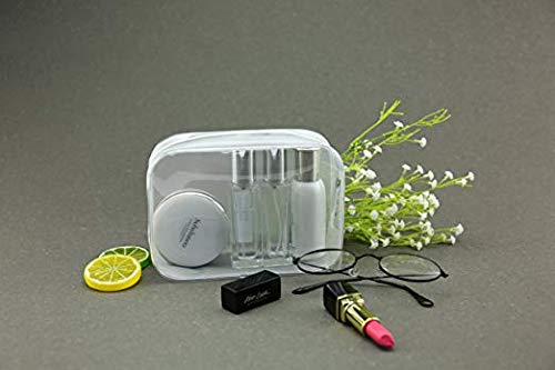 BEFORYOU 6 Pack Clear Toiletry Carry Pouch with Zipper Portable Plastic Waterproof Cosmetic Bag TSA Approved for Vacation Travel Bathroom and Organizing (White, Small)