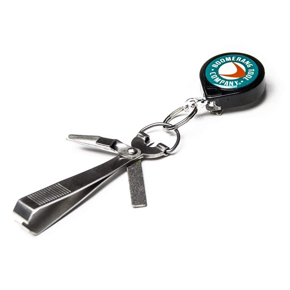 Boomerang Tool Company Zinger with Multi-Purpose Tool with Knot Tying Tool, Double Side File, Eye Hook Cleaner and Nippers (Clip)