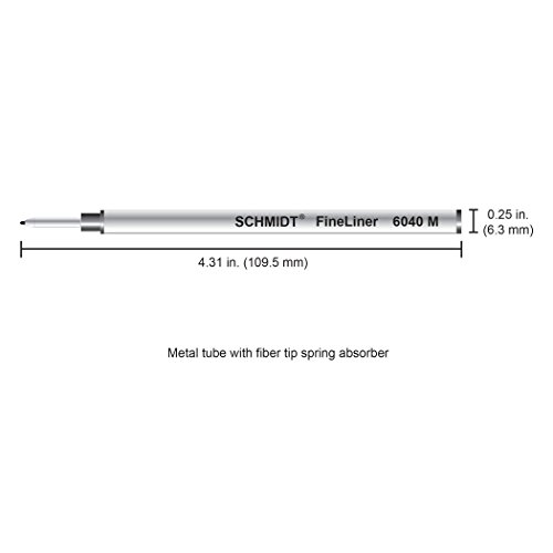 SCHMIDT 6040 Fineliner with Spring Loaded Refill 1.0mm, Point Black, 2 Pack Blister (SC58117)