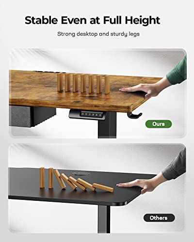 Marsail Standing Desk with Drawer, 48x24 Inch Adjustable Height Standing Desk, Electric Stand up Desk, Sit Stand Home Office Desk, Ergonomic Workstation for Home Office Computer Gaming Desk