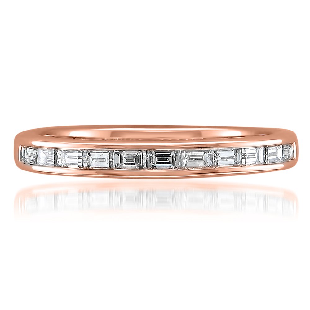 Beyond Brilliance 1/2 Carat Channel-Set Baguette Diamond Wedding Band Ring in 14K Rose Gold (I-J, VS2-SI1)
