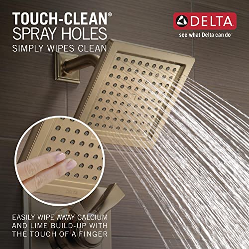 Delta Faucet Dryden 14 Series Single-Function Shower Trim Kit with Single-Spray Touch-Clean Shower Head, Champagne Bronze, 2.0 GPM Water Flow, T14251-CZ-WE (Valve Not Included)