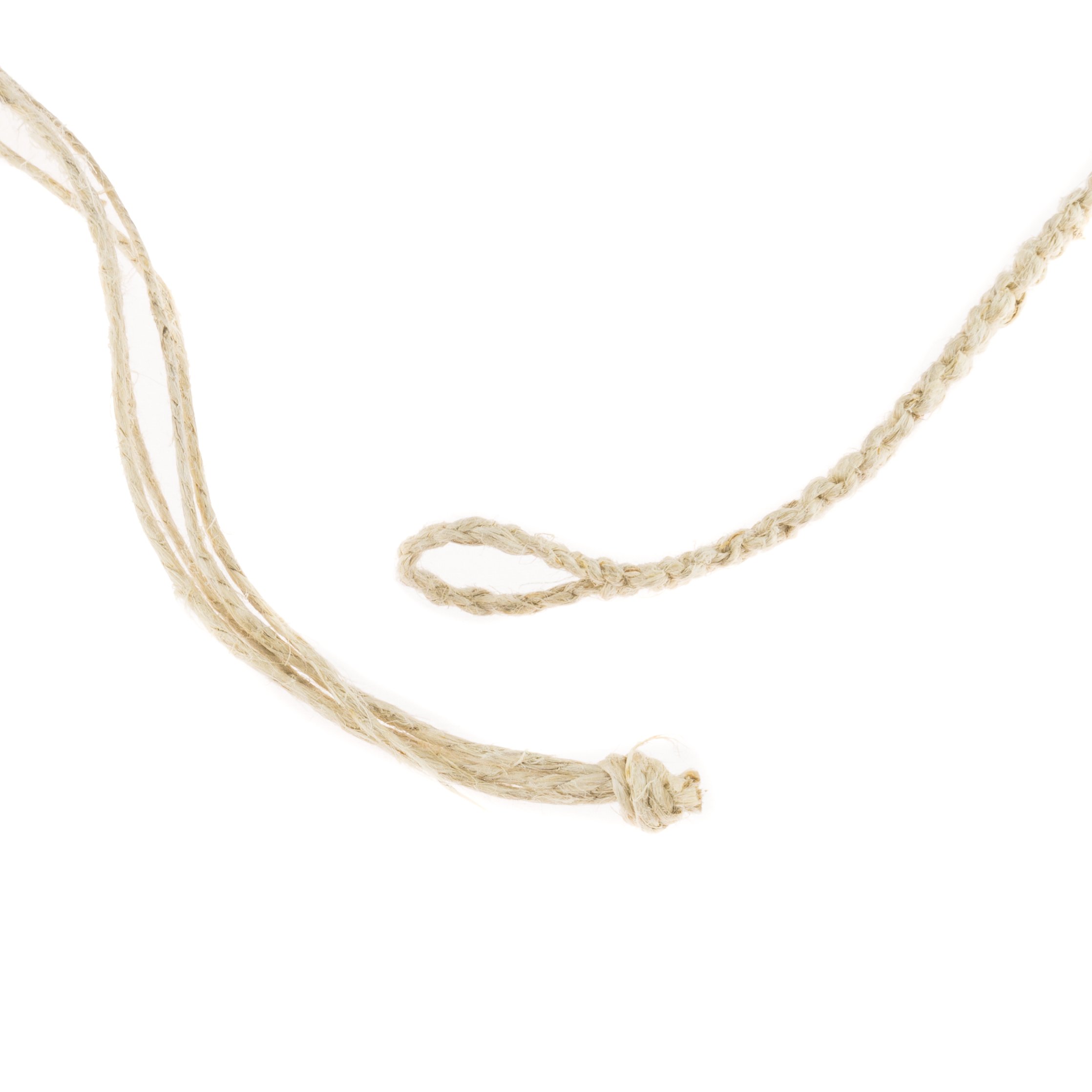 BlueRica Braided Hemp Cord Choker Necklace with Cat's Eye Beads (White)