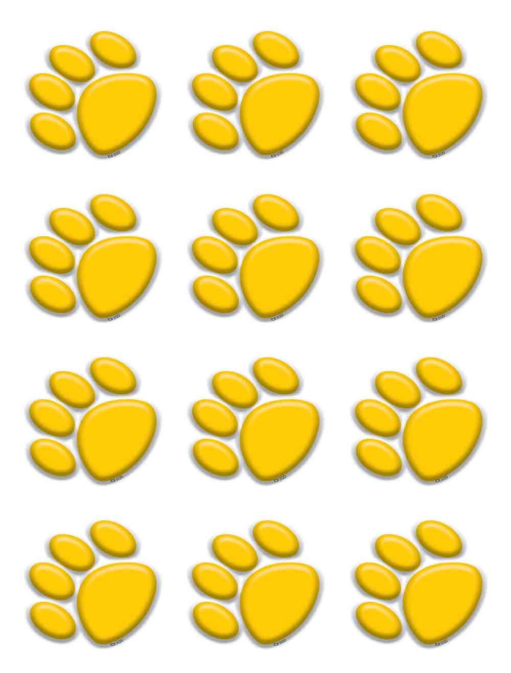 Teacher Created Resources Mini Accents, Gold Paw Prints (5120)