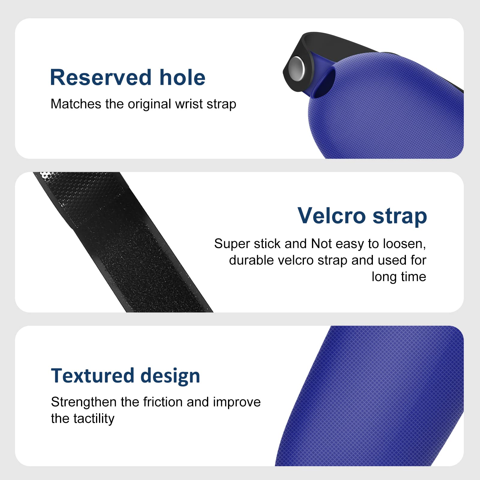 Controller Cover Compatible with Meta Quest Pro Accessories, Silicone Grip Cover with Knuckle Strap for Meta Pro Controller, Easy to Charge/Anti-throw/Steady Signal/Unobstructed Tracking (Blue)
