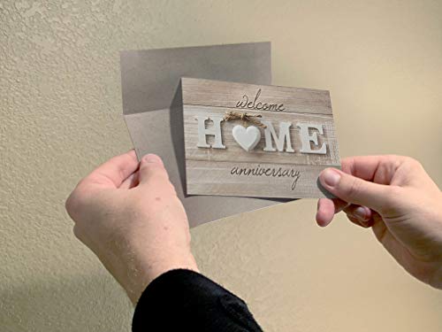 Note Card Cafe All Occasion Greeting Card Set with Envelopes | 36 Pack | Welcome Home Anniversary Design | Blank Inside, Glossy Finish | For Greeting Cards, Housewarming, New Home, Thank You, Realtor