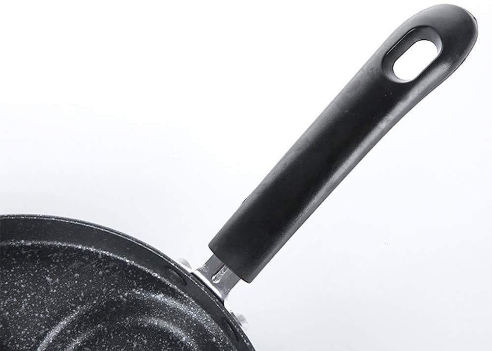 Egg Frying Pan, 4-Cups Non Stick Aluminium Alloy Fried Egg Cooker, Fried & Poached Egg Burger Steak Pan, Breakfast Skillet Cooker for Home Kitchen Cooking Tool(24cm,Black)