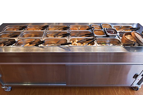 Tiger Chef 6-inch 1/6 Sixth Size Stainless Steel Anti-Jam Steam Table Pans 6-Pack