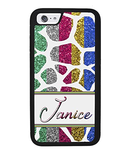 Glittery Sparkle Zebra Colorful Personalized Apple iPhone Black Rubber Phone Case Compatible with iPhone 14 Pro Max, Pro, Max, iPhone 13 Pro Max Mini, 12 Pro Max Mini, 11 Pro Max X XS Max XR 8 7 Plus