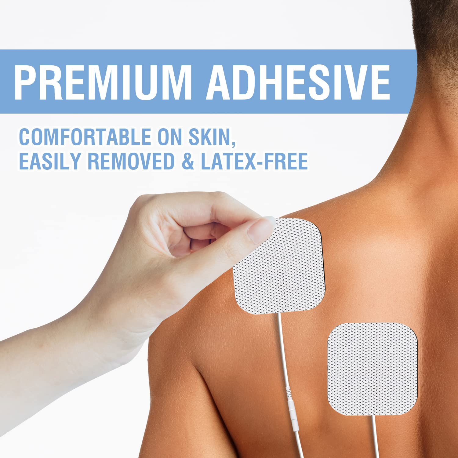 DONECO TENS Unit Pads 2"X2" 48 Pcs Replacement Pads Electrode Patches for Electrotherapy