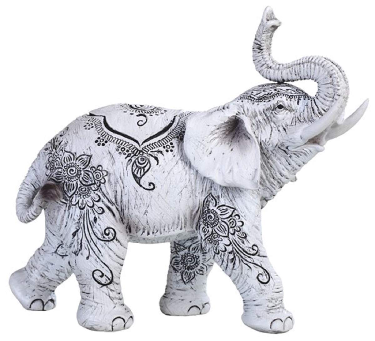George S. Chen Imports Thai Collectible Statue Figurine Decoration (Trunk up-Thai Elephant, 88246white)