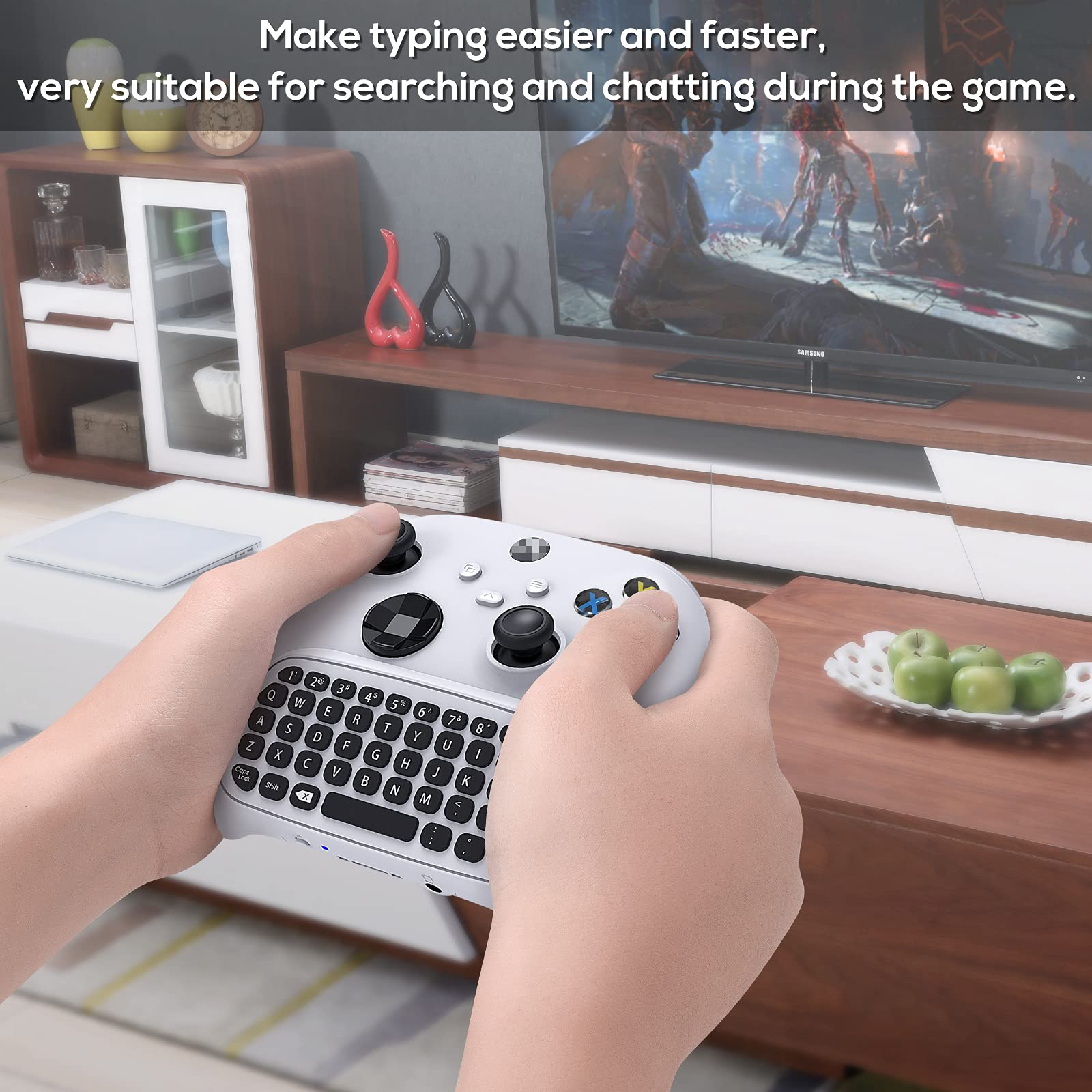 Controller Keyboard for Xbox Series X/Series S/One/S/ Controller, MENEEA Mini Game Chatpad Keypad with Audio/3.5mm Headset Jack & 2.4Ghz Receiver Accessories for for Xbox Series X/S Game Controller (Renewed)
