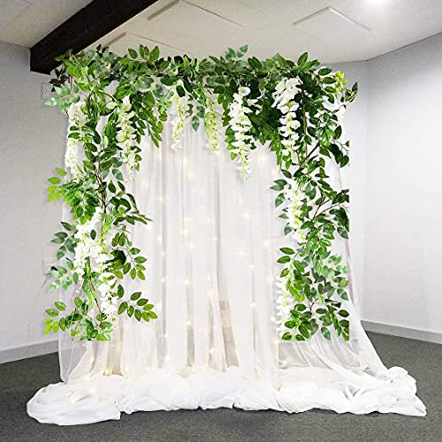 You's Auto Artificial Flowers, Bouquet Decor Realistic Flower,Bridal Wedding Bouquet for Wedding Home Birthday Party Arrangment Garden Decoration (White)