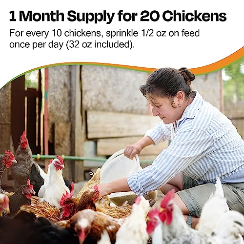SeaBuck 7 Chicken & Bird Supplement with Sea Buckthorn to Improve Egg Quality (1-Month Supply for 20 Chickens) – Earlier Laying, Egg Production Booster & Higher Quality Eggs
