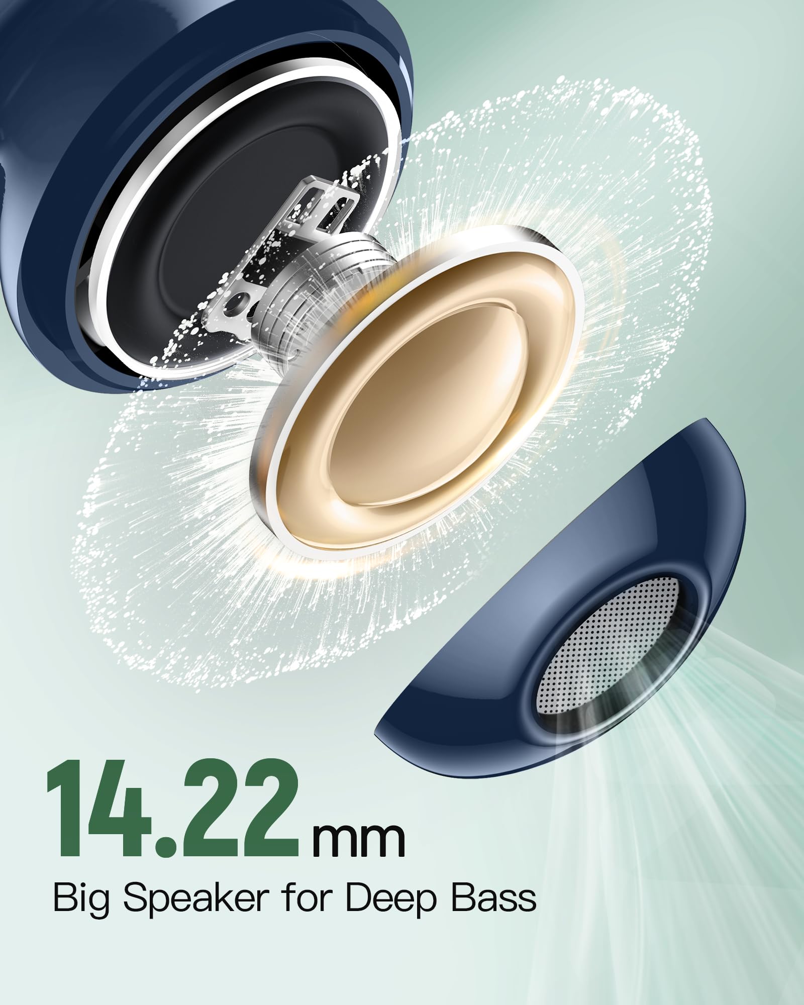 CAPOXO N7 Wireless Earbuds, Bluetooth Earbuds Headphones 78hrs Long Lasting Earphones IPX7 Waterproof Headset with Wireless Charging Case & Built-in Stereo Mic for Android iOS, Blue