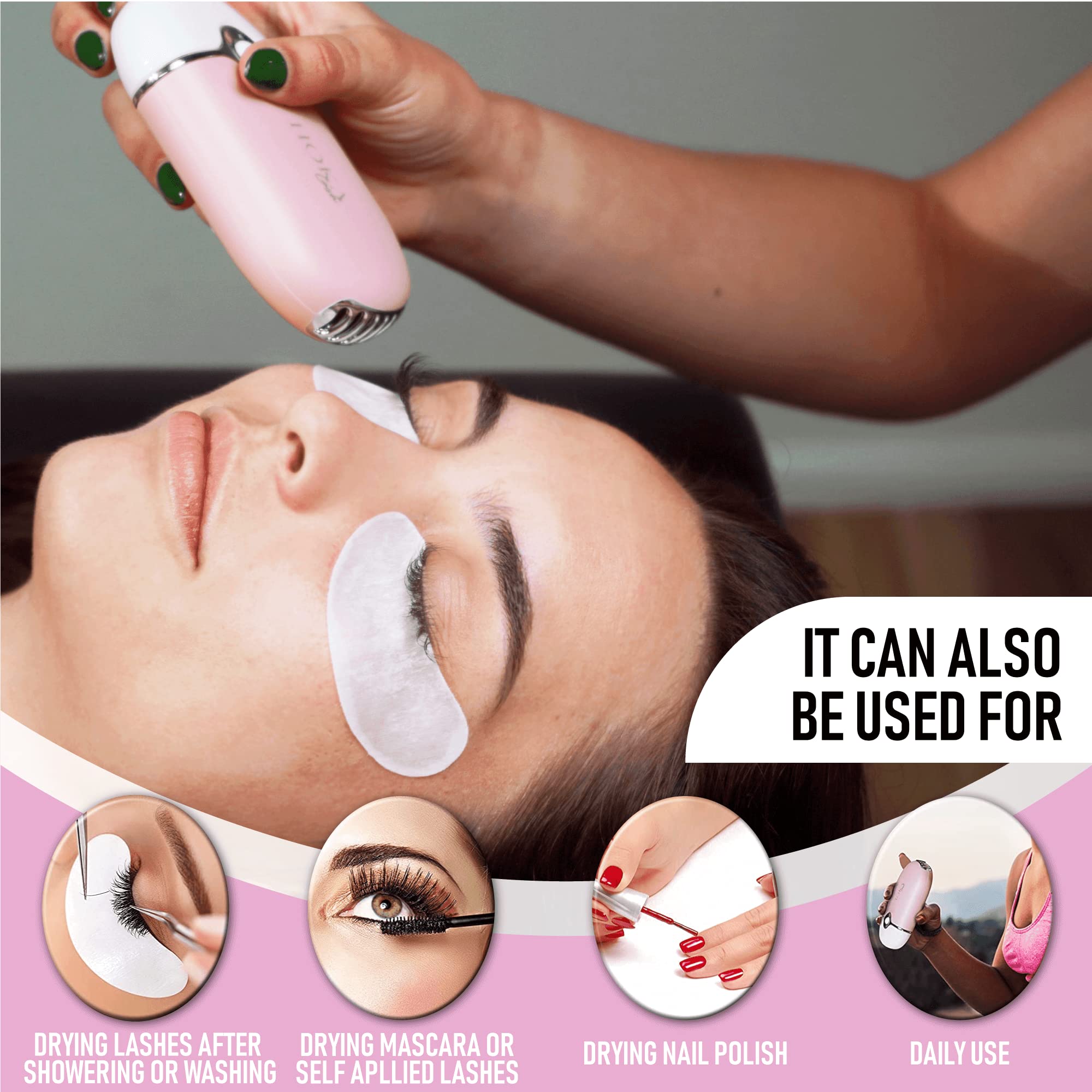 HOKA 2.0 Eyelash Extension Fan Eyelash Fan for Lash Extensions Portable Mini Fan for Eyelash Extension Lash Fan for Eyelash Extensions Lash Supplies Eyelash Extension Supplies Lash Dryer Eyelash