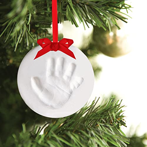 Tiny Ideas Baby's Handprint or Footprint Christmas Ornament, Easy No-Bake Keepsake Kit, Creative Holiday Gift for New and Expecting Parents, Clay