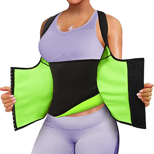 Rolewpy Women Neoprene Waist Trainer Corset Sweat Vest Sauna Body Shaper Cincher Workout Tank Top (Black Sauna Vest, Small ïŒUS 4-8ïŒ)