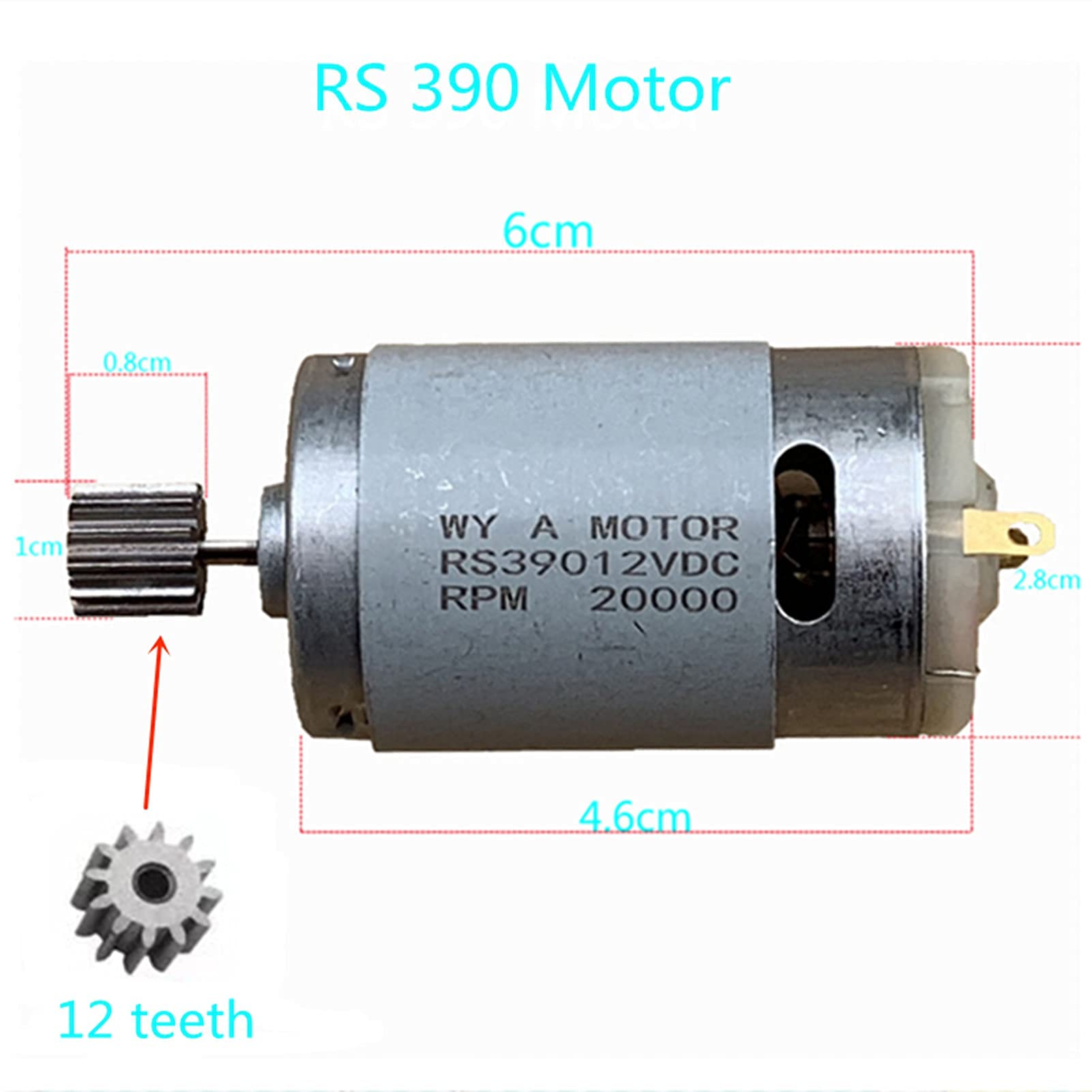 weelye 1 Pcs Universal 390 20000RPM Electric Motor RS390 12V Motor Drive Engine Accessory Kids RC Car Children Ride on Toys Replacement Parts