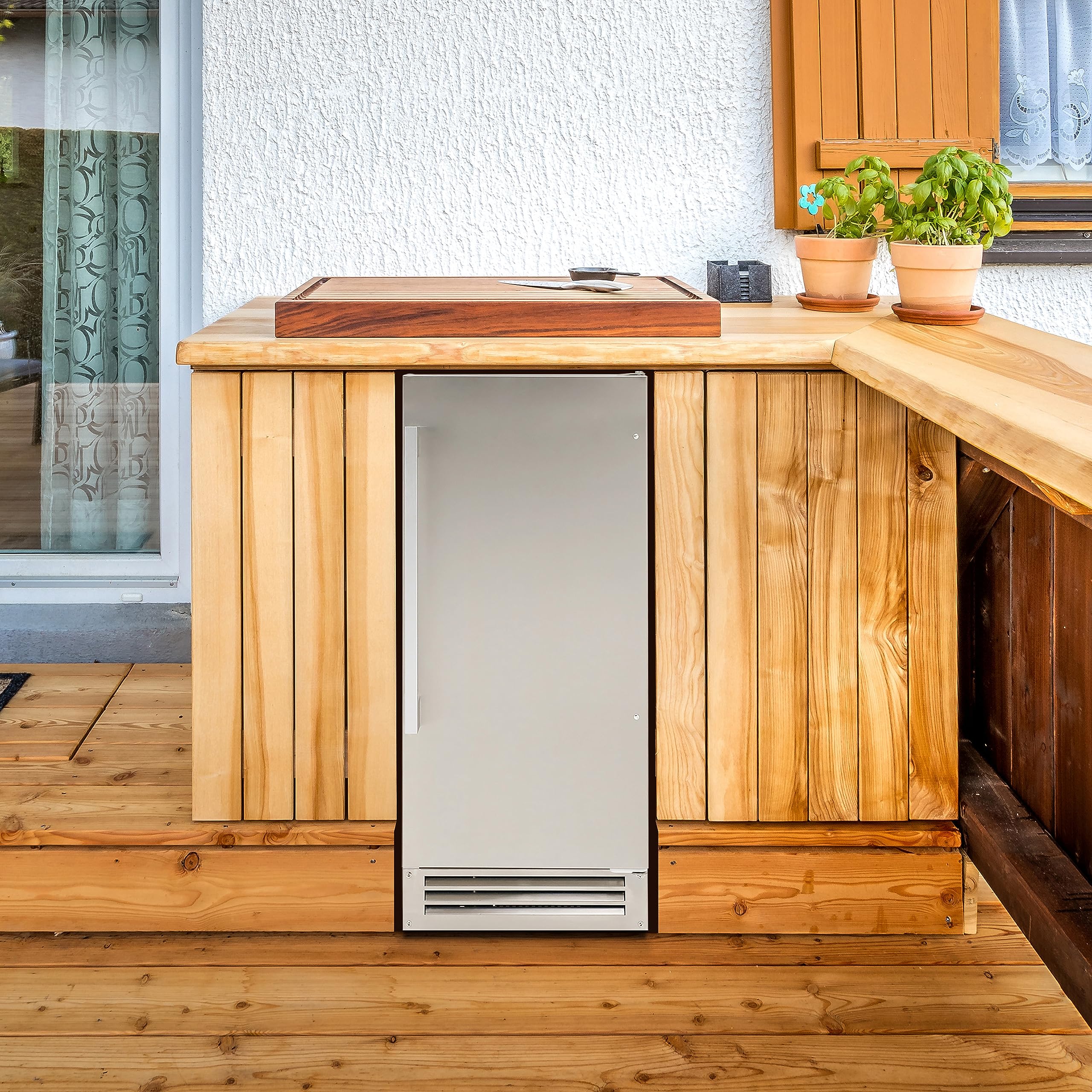 DUURA Elite Outdoor Built-in Ice Maker in Stainless Steel | Large Clear Ice Cubes, 25 lbs. Freezer Storage, Under Counter or Cabinet | Ice Machines, Commercial, for Home Kitchen