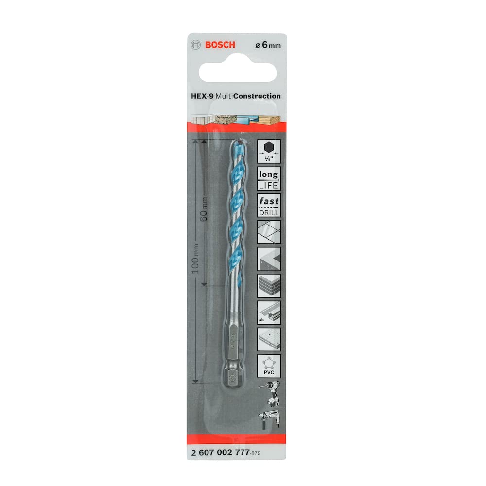 Bosch 2607002777 Multi-Purpose Drill Bit "Hex-9 Multi Construction" 6x60mm