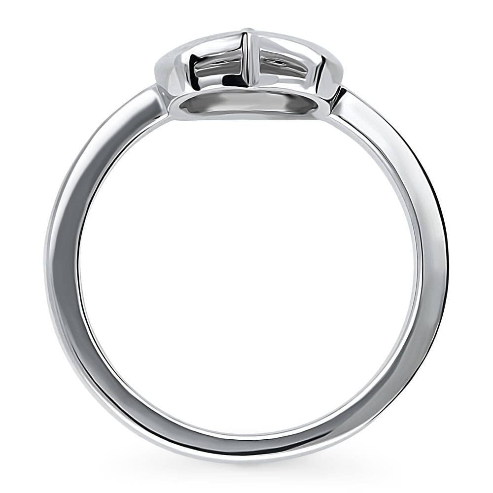 BERRICLE Sterling Silver Owl Cubic Zirconia CZ Fashion Ring for Women, Rhodium Plated Size 5