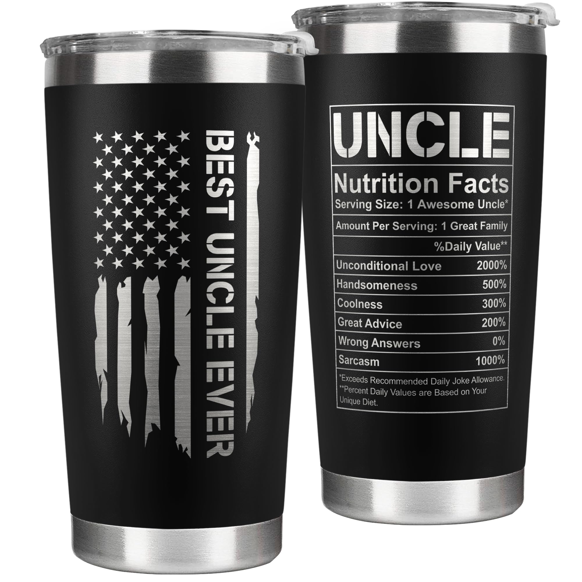 Gifts for Uncle from Niece, Nephew - Uncle Gifts - Uncle Christmas Gifts, Christmas Gifts for Uncle - Birthday Gifts for Uncle, Uncle Birthday Gifts from Niece Nephew - New Uncle Gifts - 20 Oz Tumbler