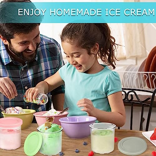 EVANEM 2/4/6PCS Creami Deluxe Pints, for Ninja Creamy Pints,16 OZ Pint Containers Bpa-Free,Dishwasher Safe Compatible NC301 NC300 NC299AMZ Series Ice Cream Maker,Gray-2PCS