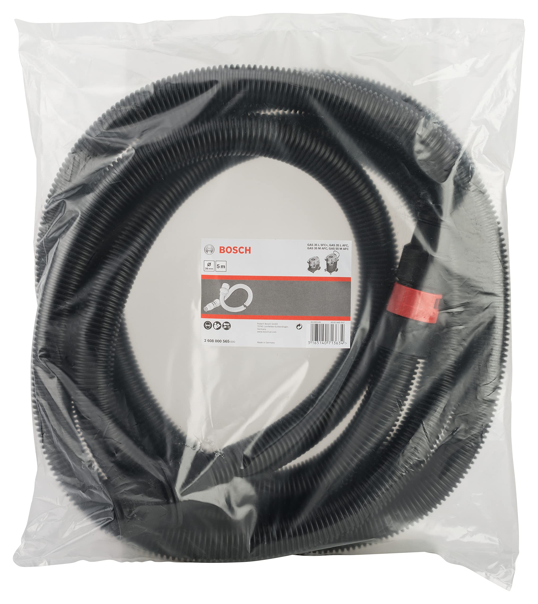 Bosch 2608000565 Hose for GAS 35/55, 5000mm x 35mm, Black