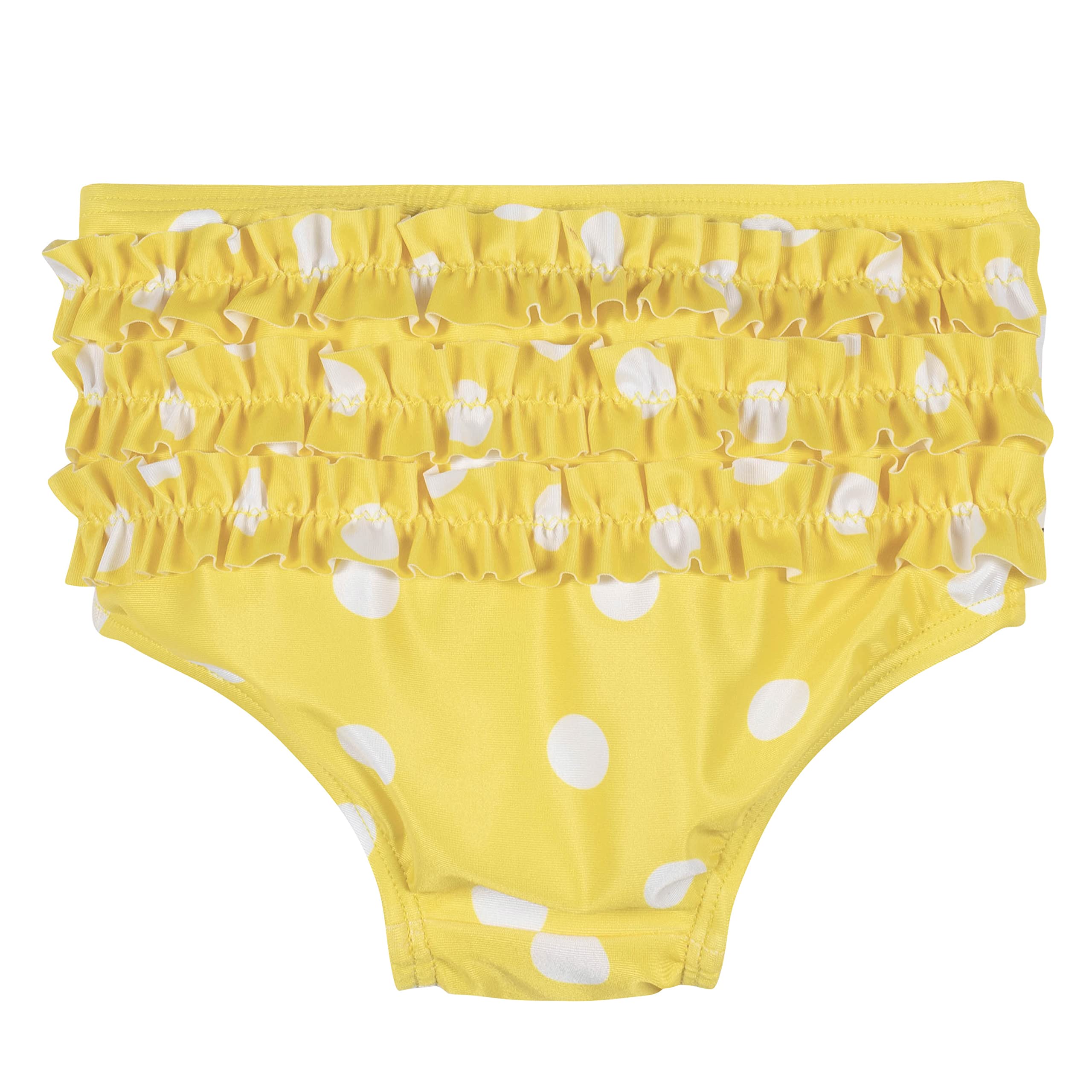 Gerber Baby Girl's Toddler Long Sleeved Rashguard Swim Bathing Suit Set, White Yellow Lemons, 18 Months