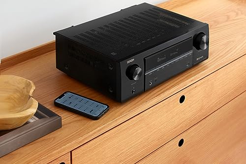Denon AVR-X1800H 7.2 Channel AV Receiver (2023 Model) - 80W/Channel, Wireless Streaming via Built-in HEOS, WiFi, & Bluetooth, Supports Dolby Vision, HDR10+, Dynamic HDR, and Home Automation Systems