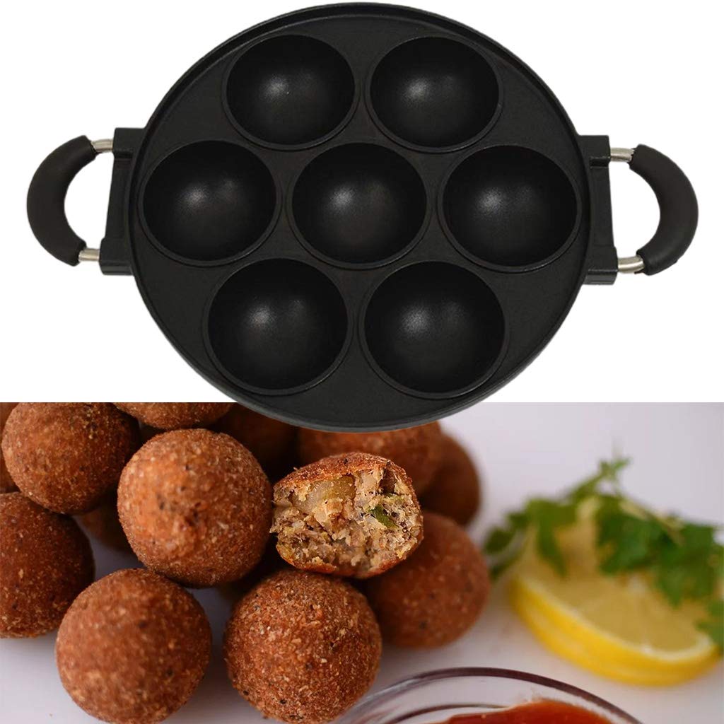 DarklIp 7-Hole Cake Cooking Pan Cast Iron Omelette Pan Non-Stick Cooking Pot Breakfast Cooking Pie Cake Mold Kitchen Cookware Cake Cooking Pans Nonstick Set