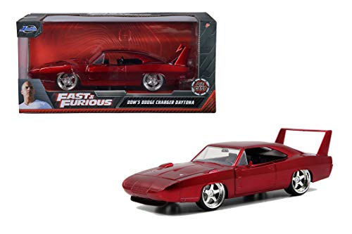 Jada Toys Fast & Furious Dom's Dodge Charger Daytona DIE-CAST Car, 1: 24 Scale Red (97060)