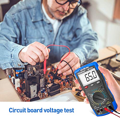 Digital Multimeter HP-770J Automotive Multimeter Engine Analyser Manual Ranging NCV Multi Tester Voltmeter Measure Voltage+Current+Resistance+Temp+RPM+Dwell Angle with Data Hold+Backlight+Auto Off+℃/℉