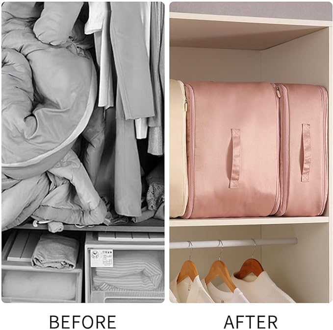DqsWko Ultra Space Saving Self Compression Organizer,2024 New Ultra Space Saving Self Compression Organizer for Comforters, Clothes, Blankets (Gray)