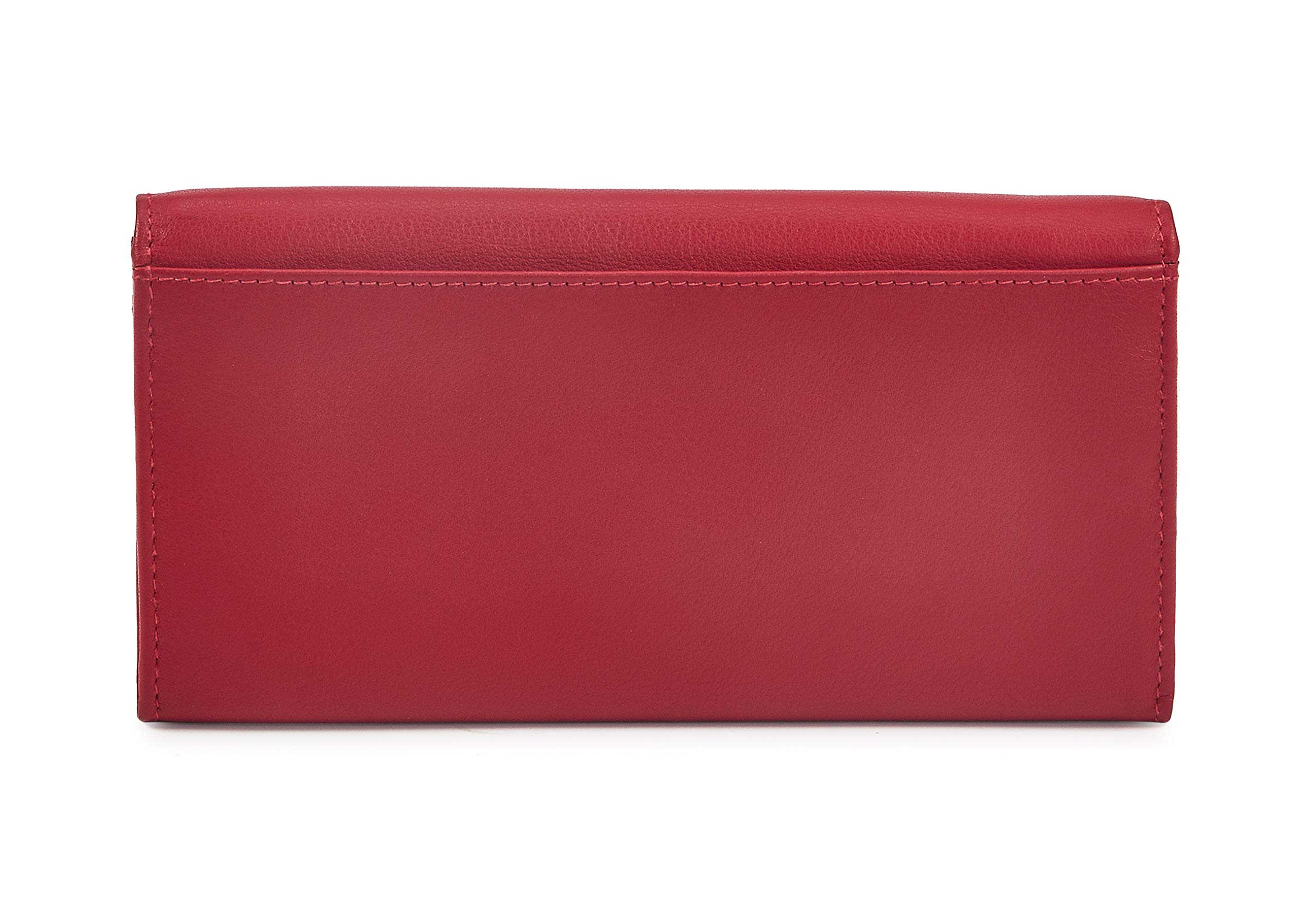 Zinda Genuine Leathers Women’s Wallet Purse Flap Over RFID Protection (Crimson)