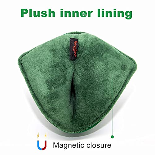 Barudan Golf Blade Putter Head Cover, 4 Leaf Clover Lucky Golf Putter Headcover Magnetic - Club Protective Case fits for Scotty Cameron, Odyssey, Ping - PU Leather Golf Headcovers
