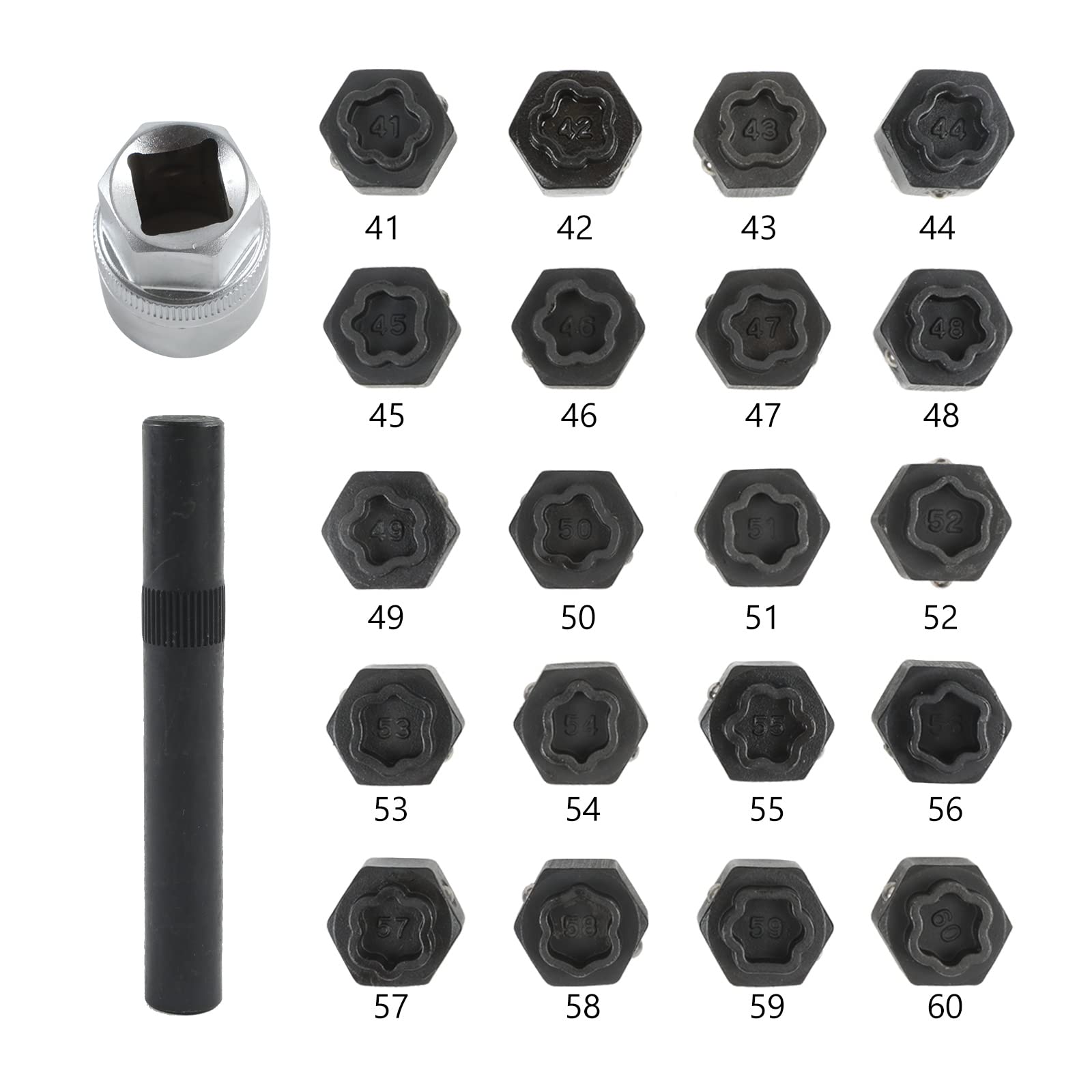 BELEY 22pcs Wheel Lock Key Removal Kit Compatible with BMW Series, Wheel Anti-Theft Lock Lug Nuts Screw Remover Socket Tool Set