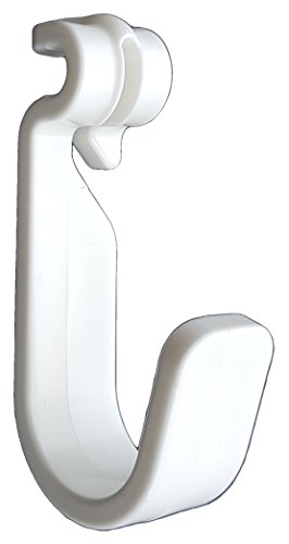 Snap on Hook, Box of 8 White Hooks for Accessories, Belts, Scarves, Clothes & Jewelry. Add-On Hook for Wire Shelves in Closets. Easy Installation in Back Against The Wall, Package of 8.